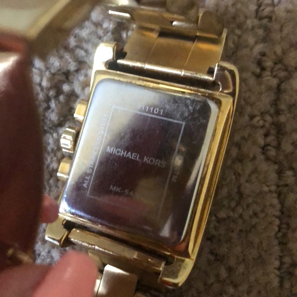 Michael Kors | Jewelry | Michael Kors Square Face Gold Watch Mk5436 W ...